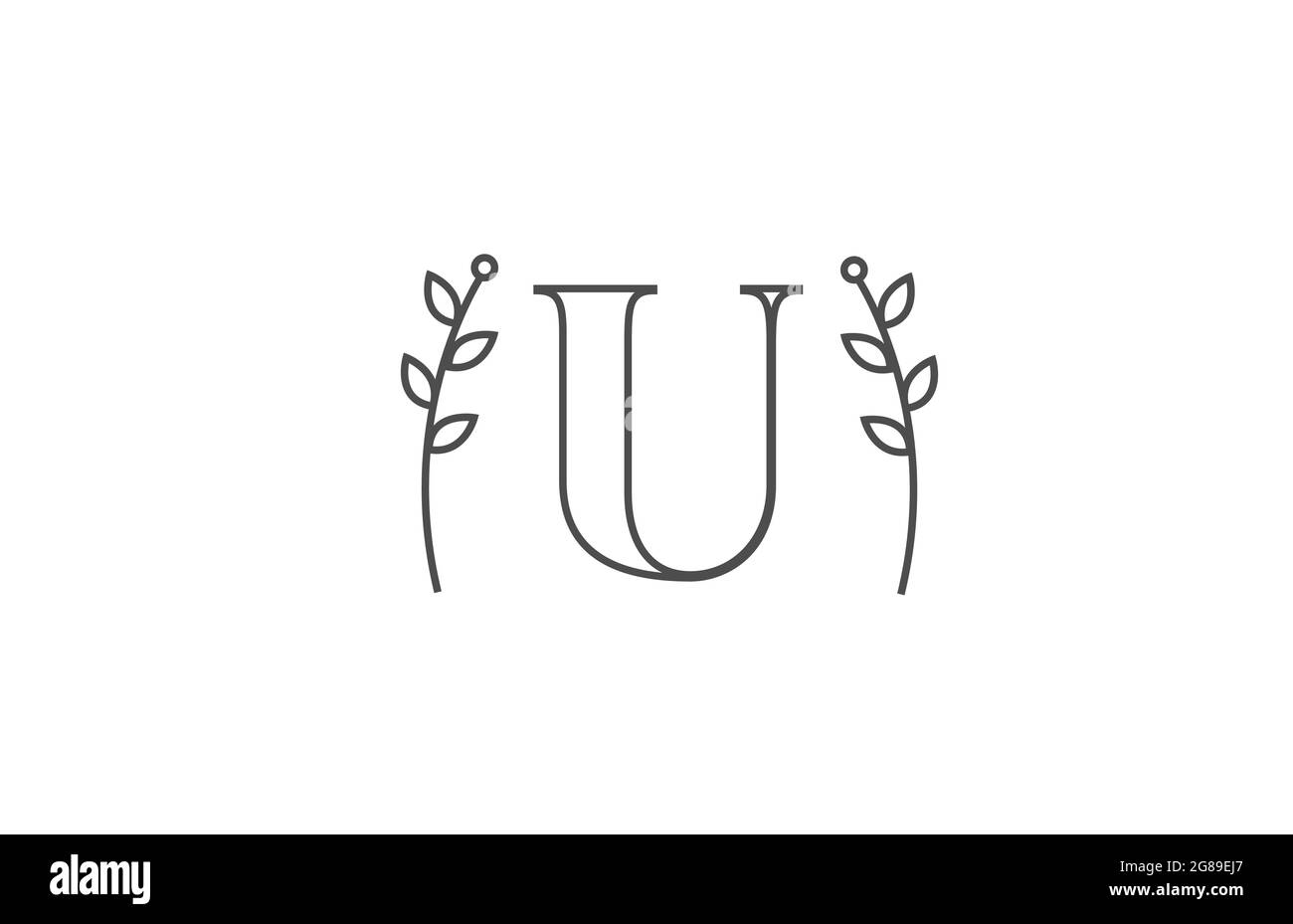 line design of U alphabet letter logo icon. Company business typography ...