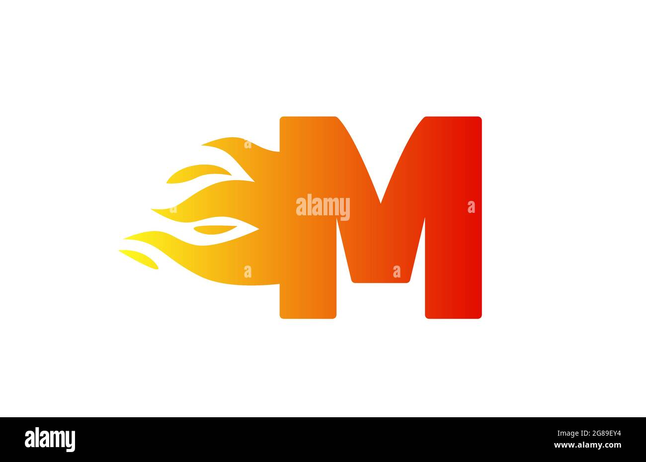 fire M alphabet letter icon for corporate. Red flames design suitable ...