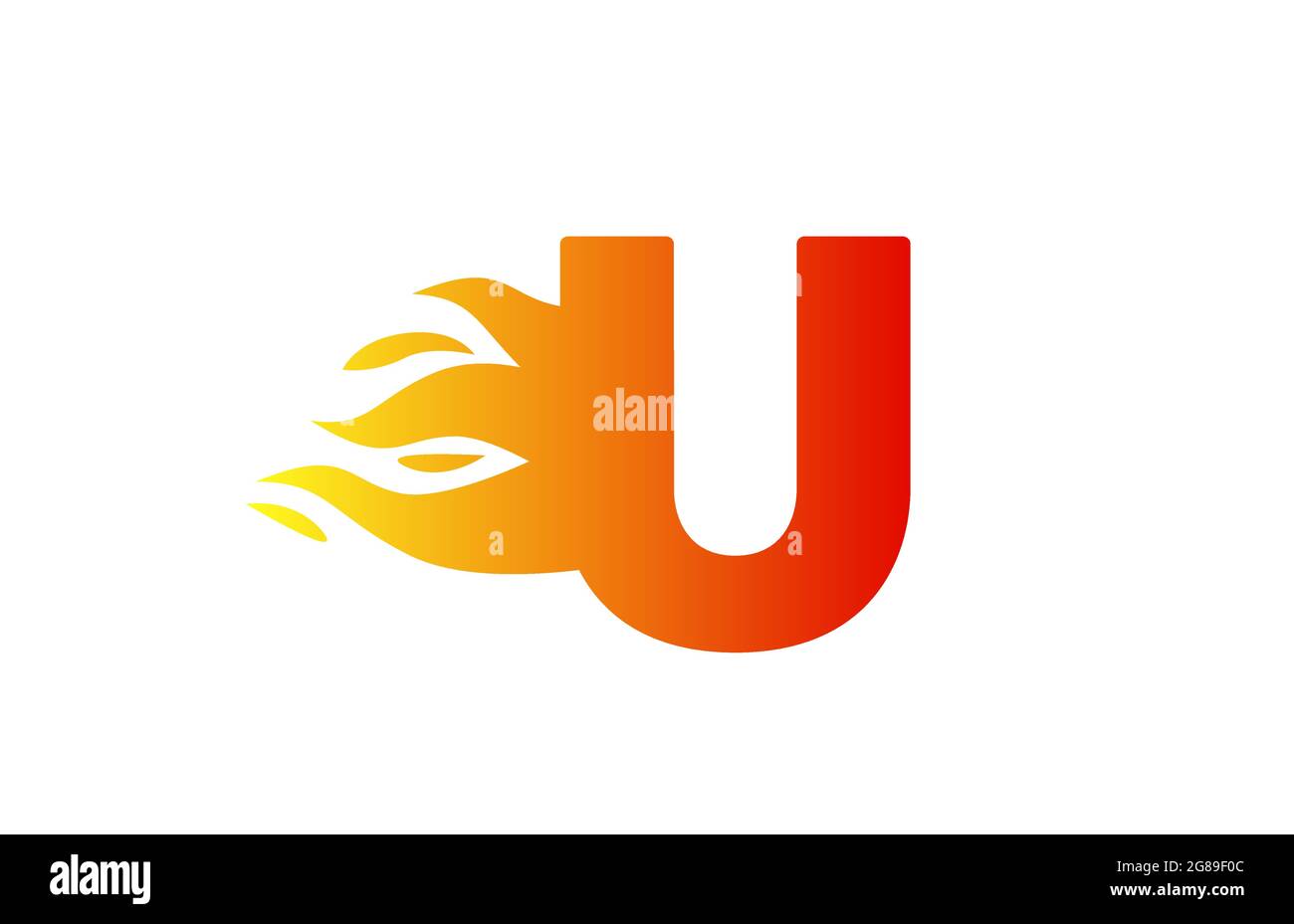 fire U alphabet letter icon for corporate. Red flames design suitable ...