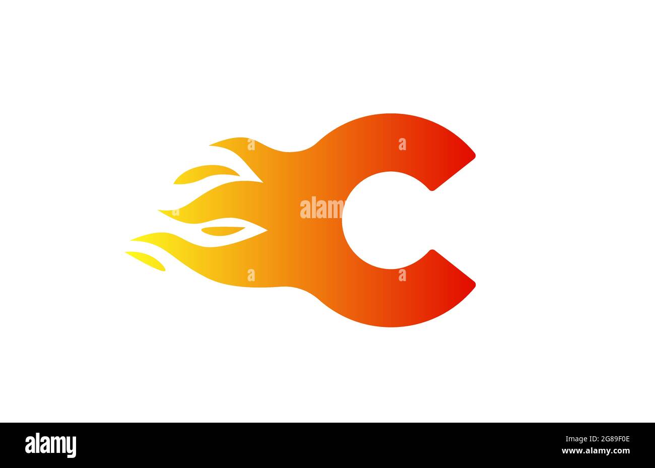 fire C alphabet letter icon for corporate. Red flames design suitable ...