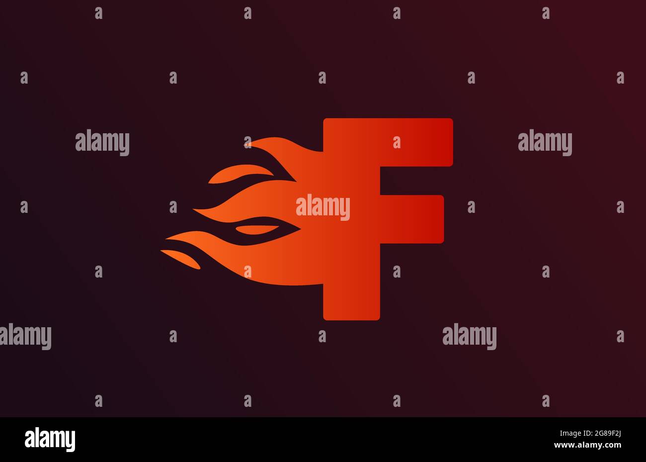 red fire flames F alphabet letter icon for business and company ...