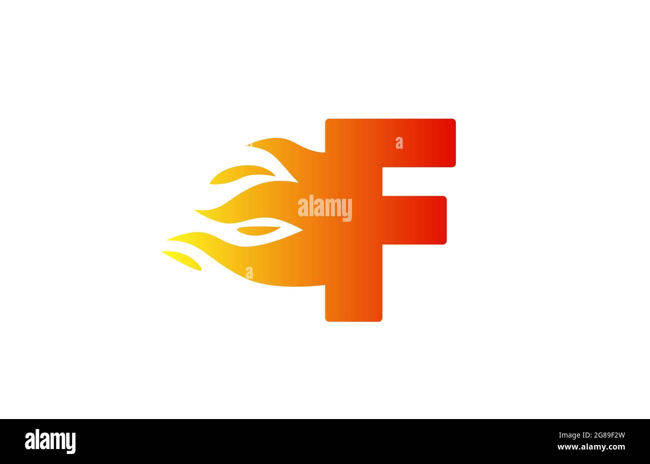 fire F alphabet letter icon for corporate. Red flames design suitable ...