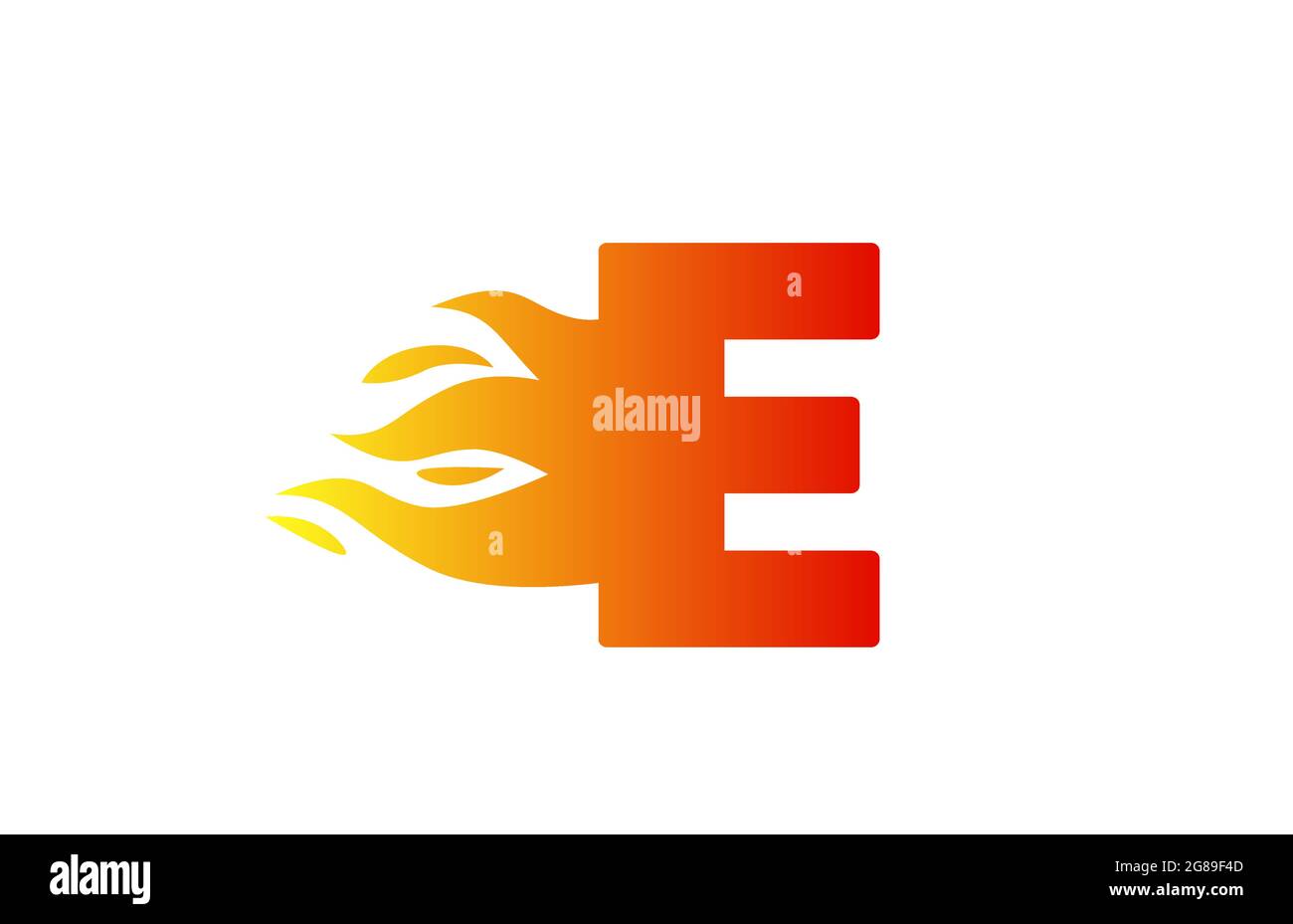 fire E alphabet letter icon for corporate. Red flames design suitable ...
