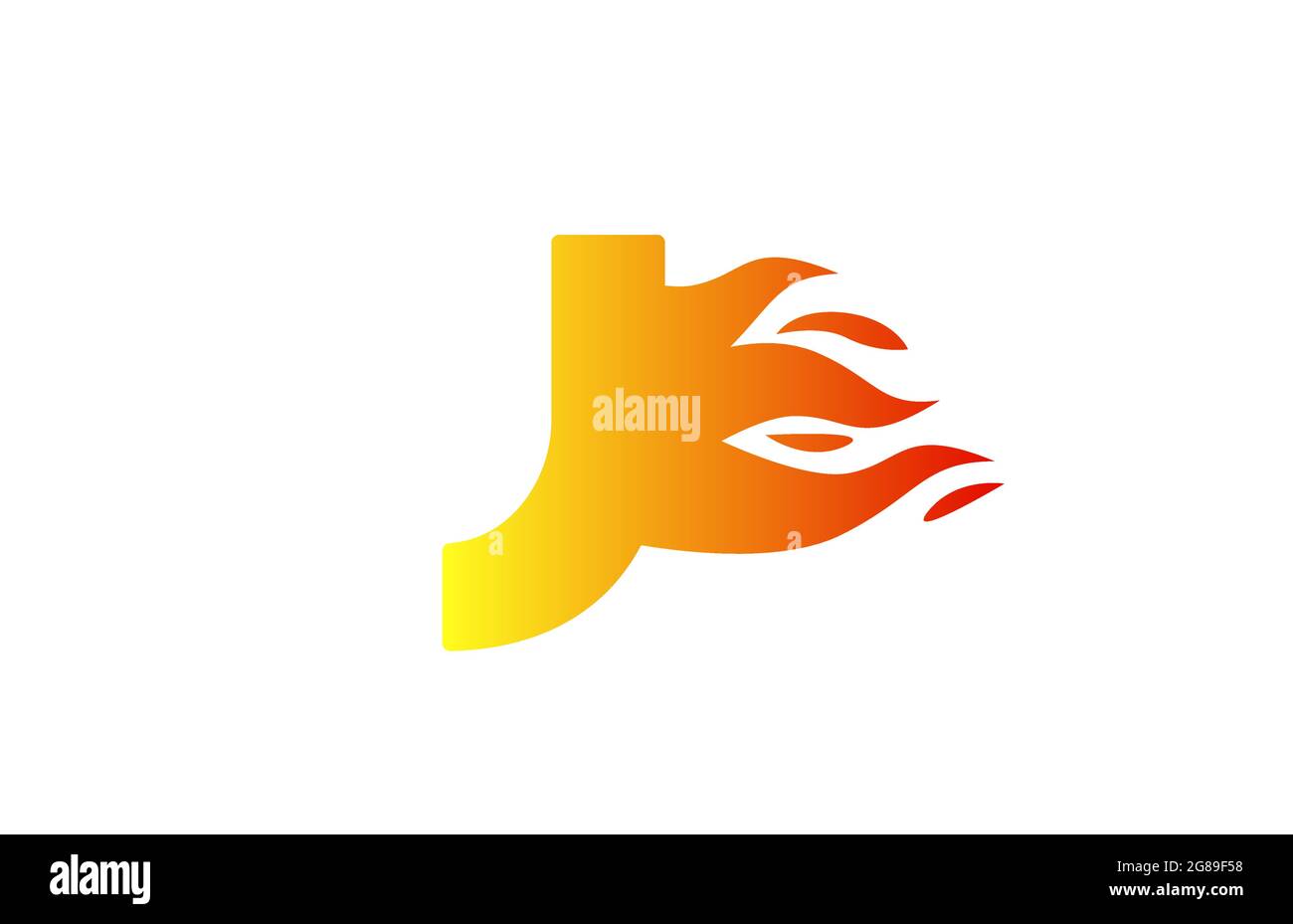 fire J alphabet letter icon for corporate. Red flames design suitable ...