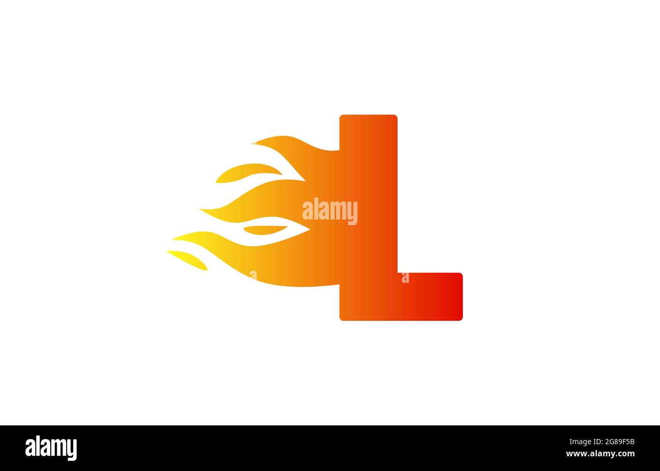 fire L alphabet letter icon for corporate. Red flames design suitable ...