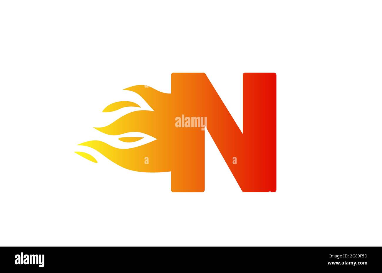fire N alphabet letter icon for corporate. Red flames design suitable ...