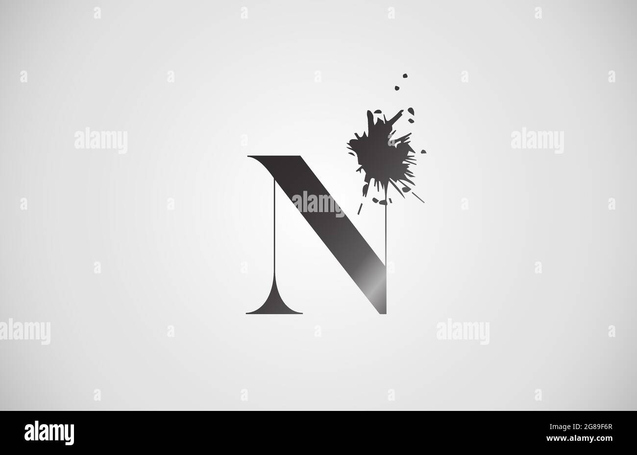 splash N alphabet letter icon for corporate. Grunge design suitable for ...
