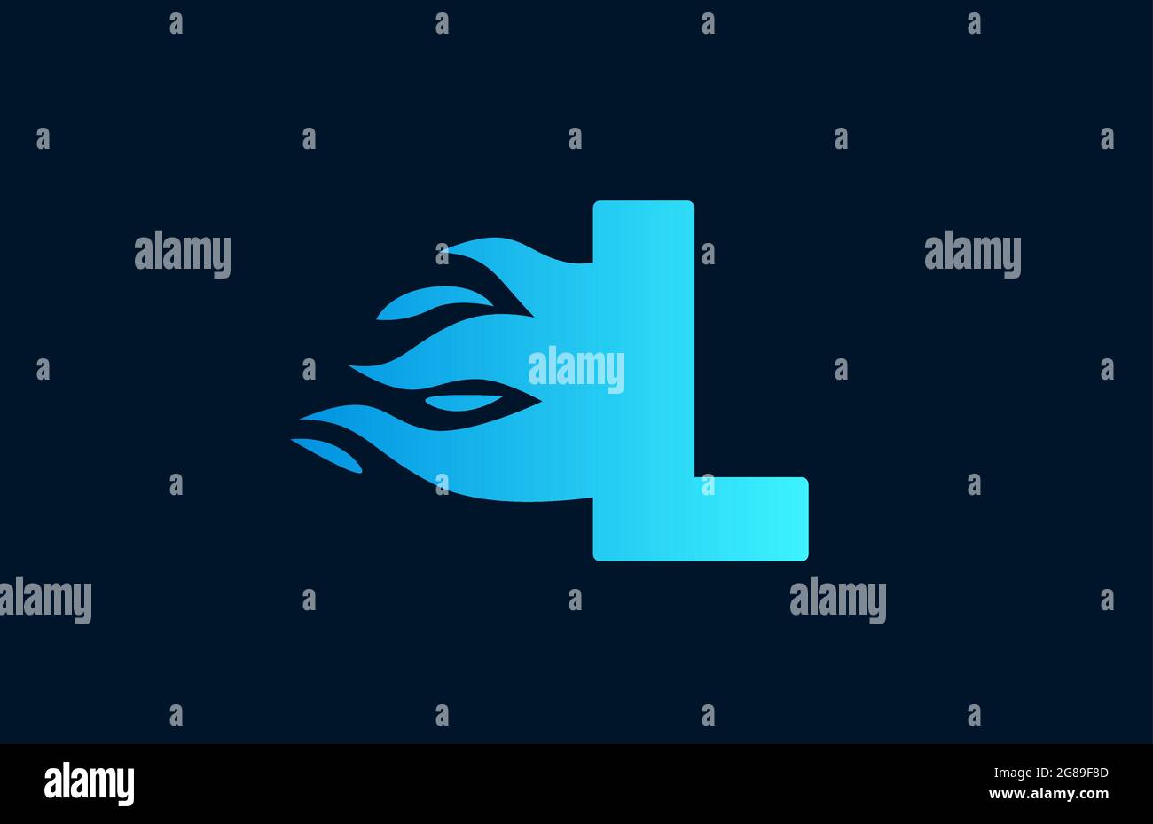 The Letter L In Blue Fire