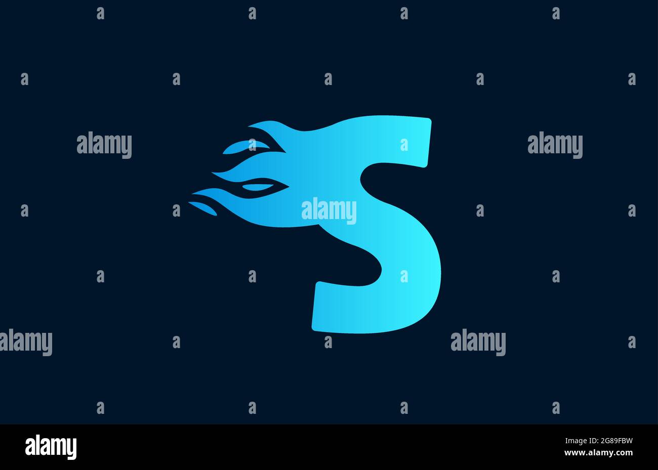 The Letter S In Blue Fire