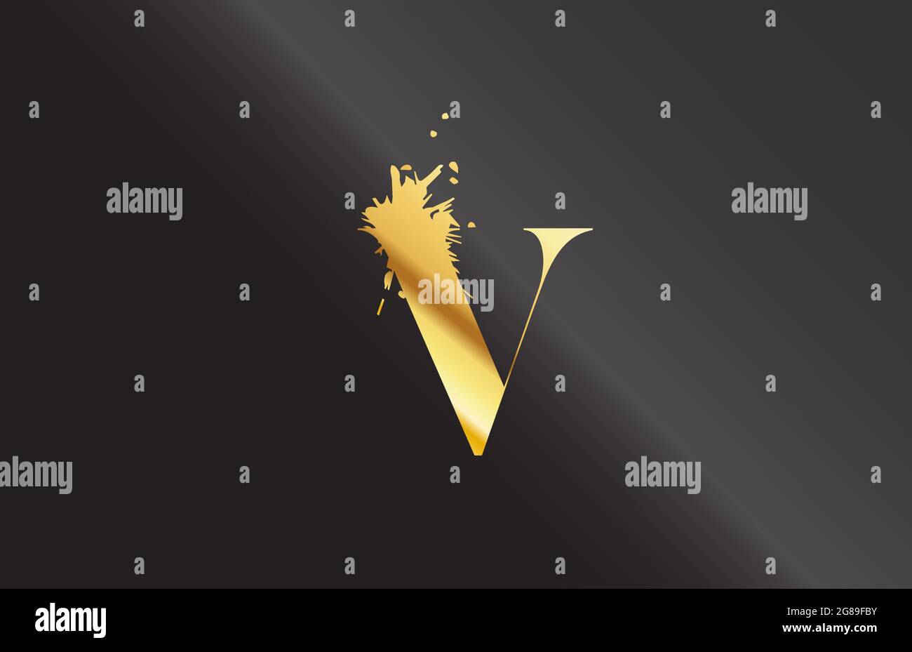 splash V alphabet letter icon for corporate. Grunge design suitable for ...