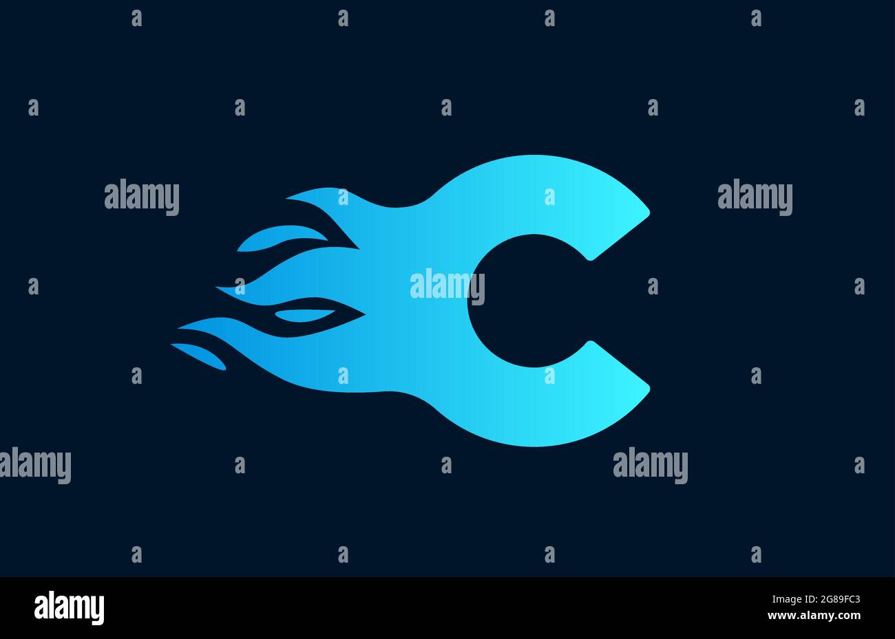Blue Fire Alphabet