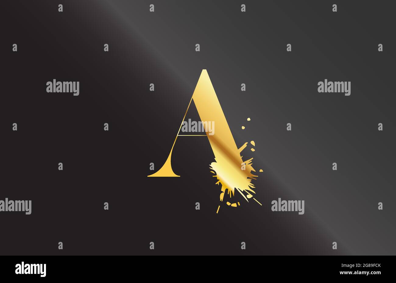 gold A alphabet letter icon logo. Company and business design with ...