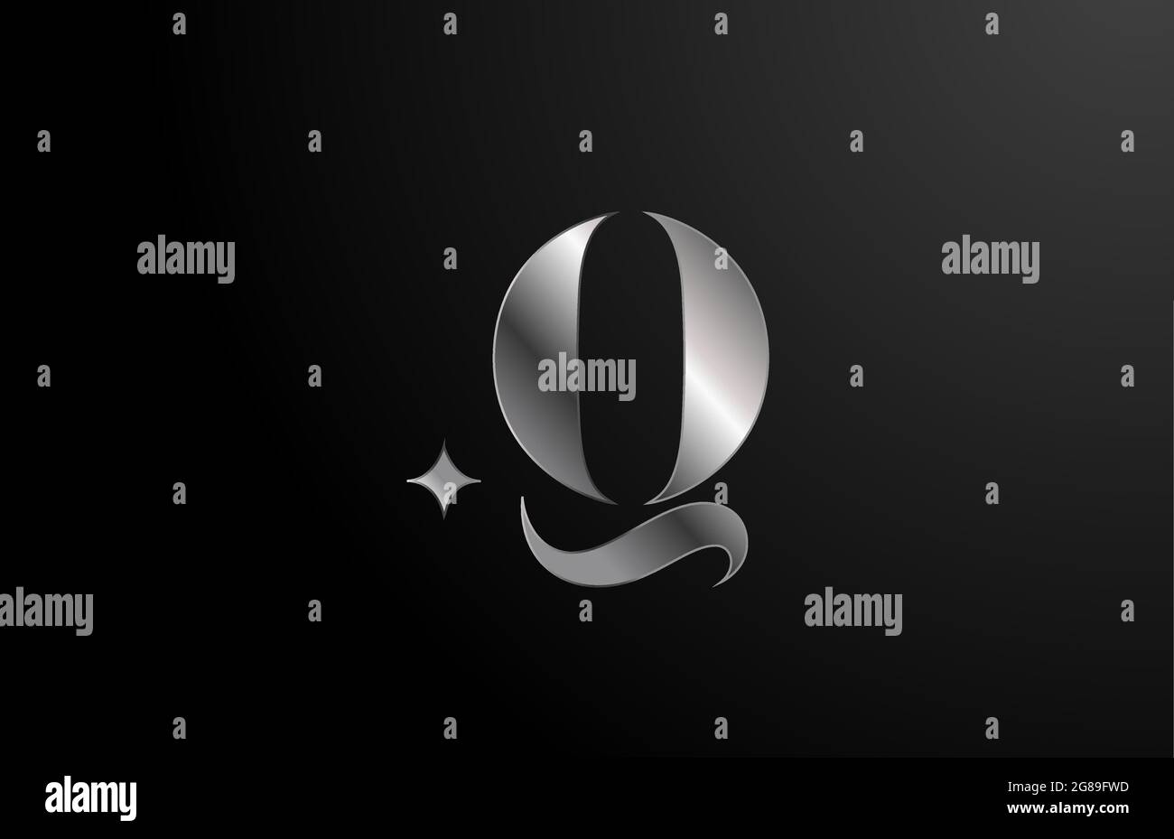 grey metal Q creative alphabet letter logo for branding and business ...