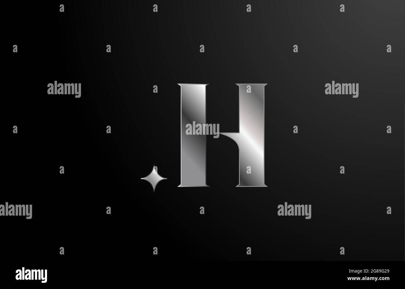 grey metal H creative alphabet letter logo for branding and business ...