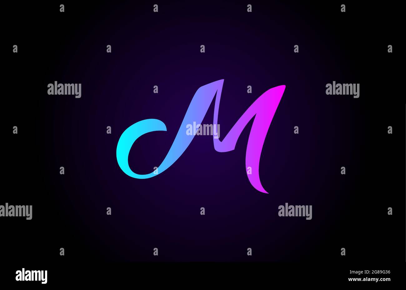 pink blue M alphabet letter logo for branding and business. Creative gradient design for ...