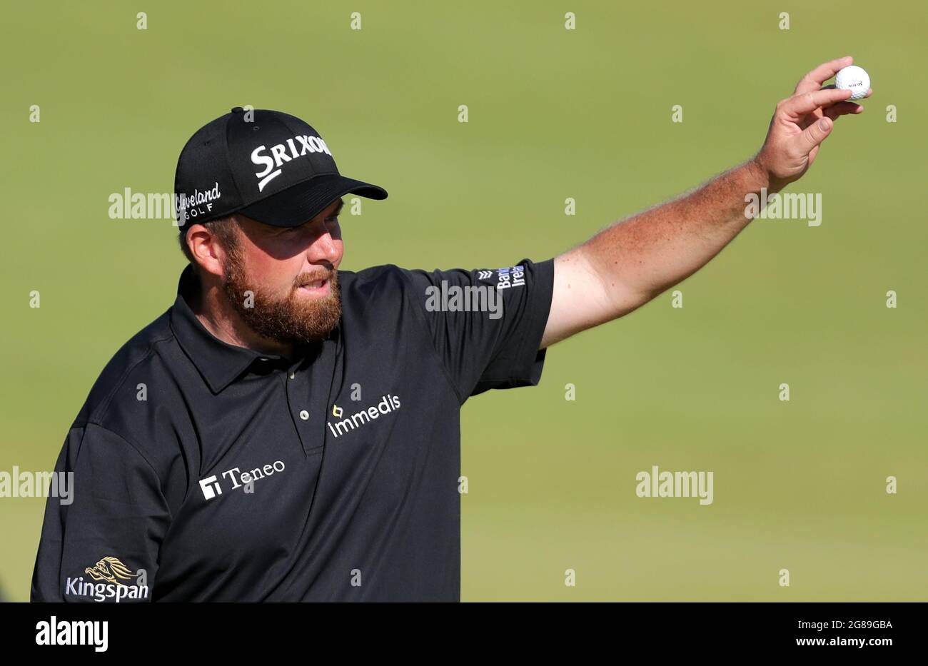 Ireland's Shane Lowry gestures during day four of The Open at The Royal ...