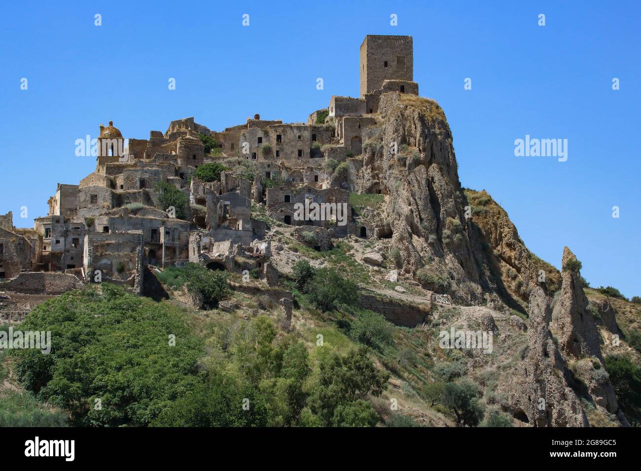 The ghost town of Craco in the Basilicata Region of Italy Stock Photo ...