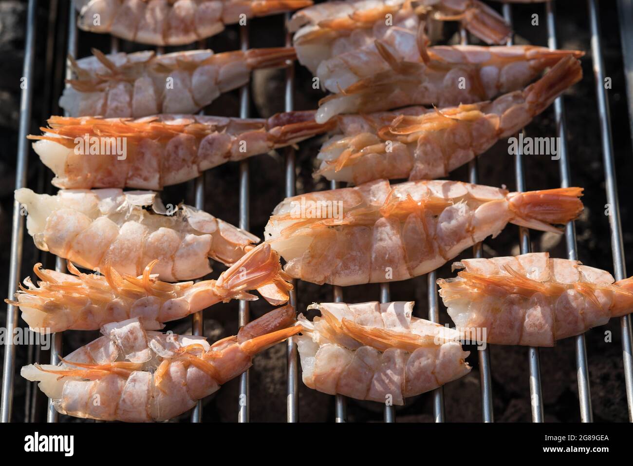grilled argentina red King Prawns Stock Photo - Alamy