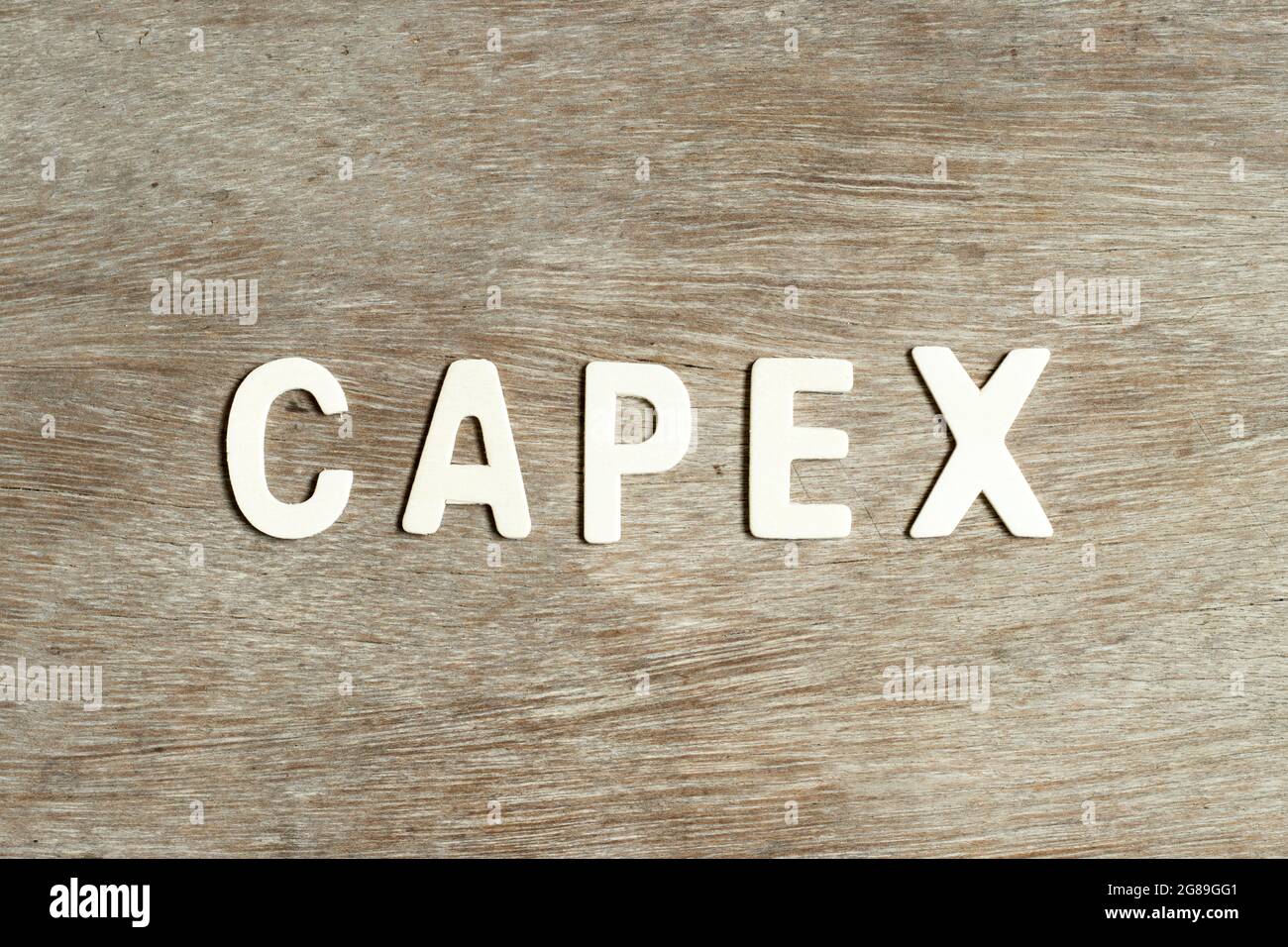 Alphabet letter in word CAPEX (Abbreviation of Capital Expenditure) on ...