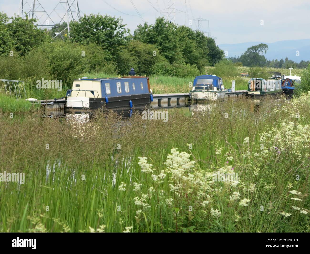 Staycation in Scotland: narrowboats moored on the Forth & Clyde Canal ...
