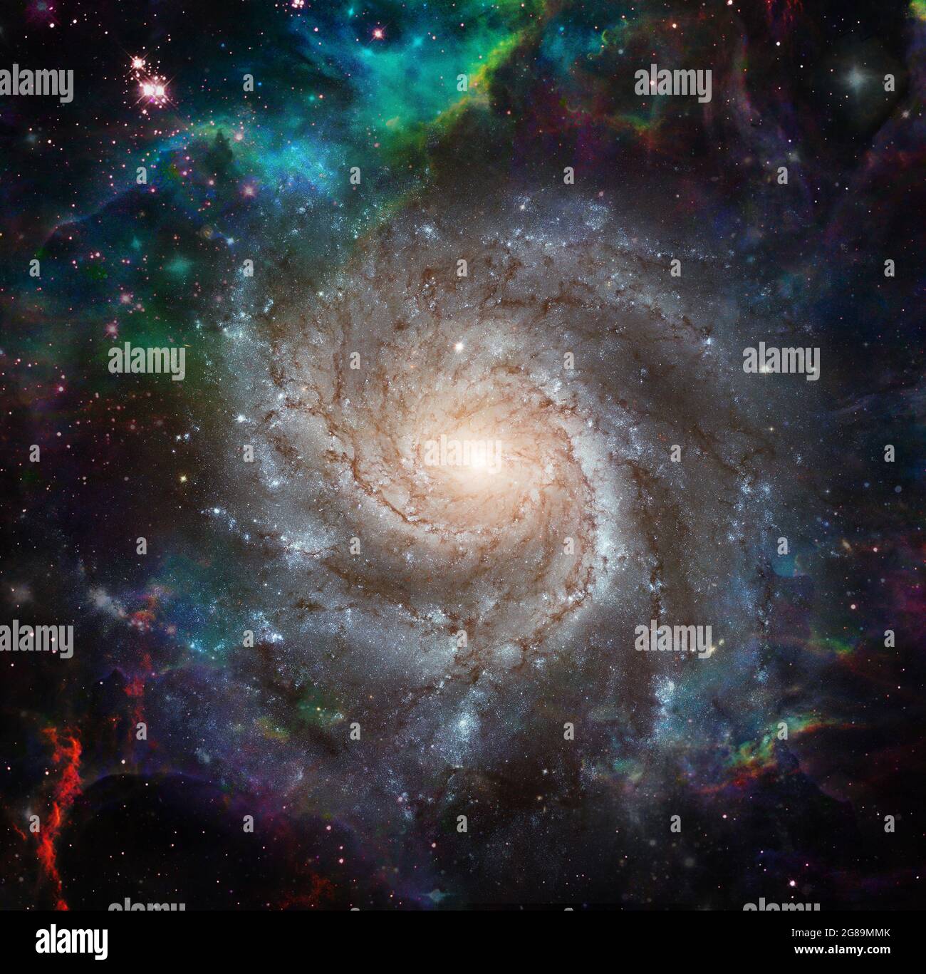 Colorful vivid galaxy. 3D rendering Stock Photo - Alamy