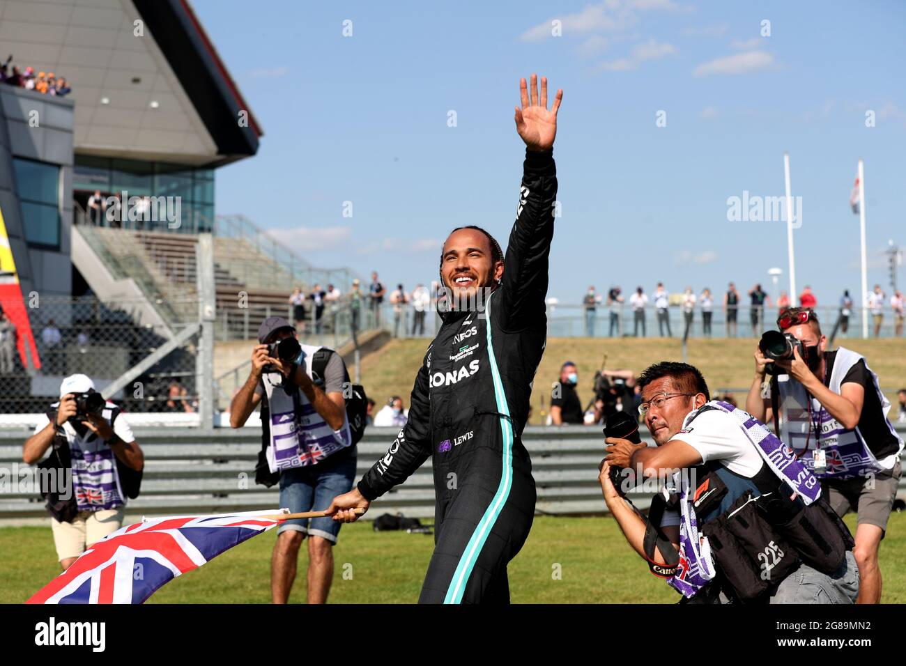 Mercedes' Lewis Hamilton celebrates after winning the British Grand ...
