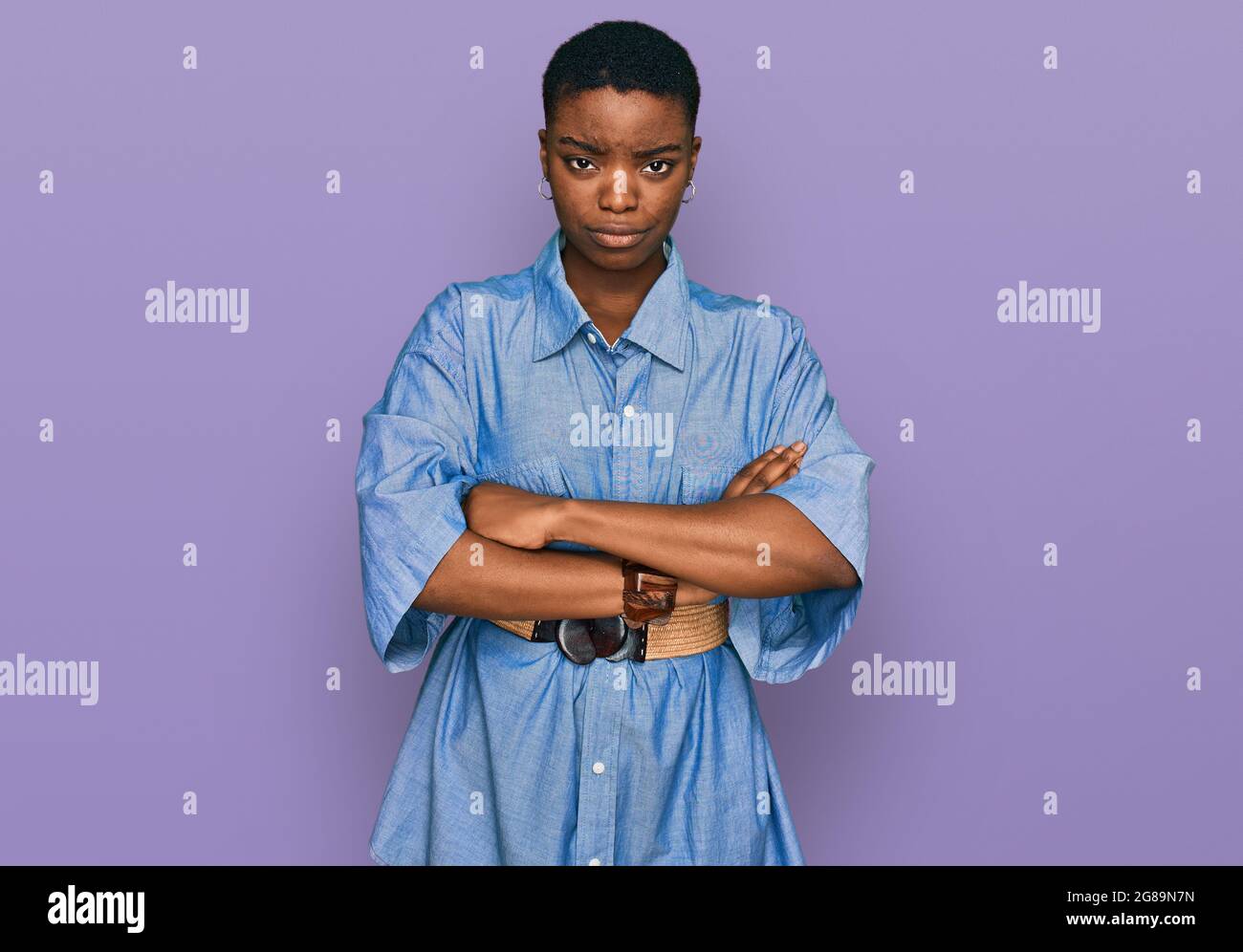 Young african american woman wearing casual clothes skeptic and nervous ...