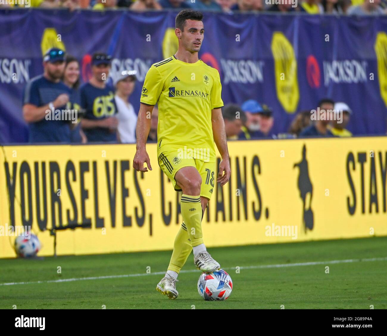 Nashville, TN, USA. 17th July, 2021. Nashville defender, Dylan Nealis ...