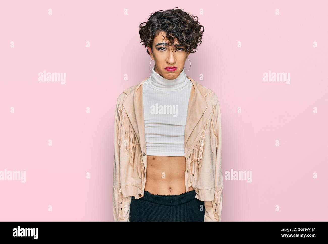 Portrait frustrated depressed transgender woman hi-res stock ...