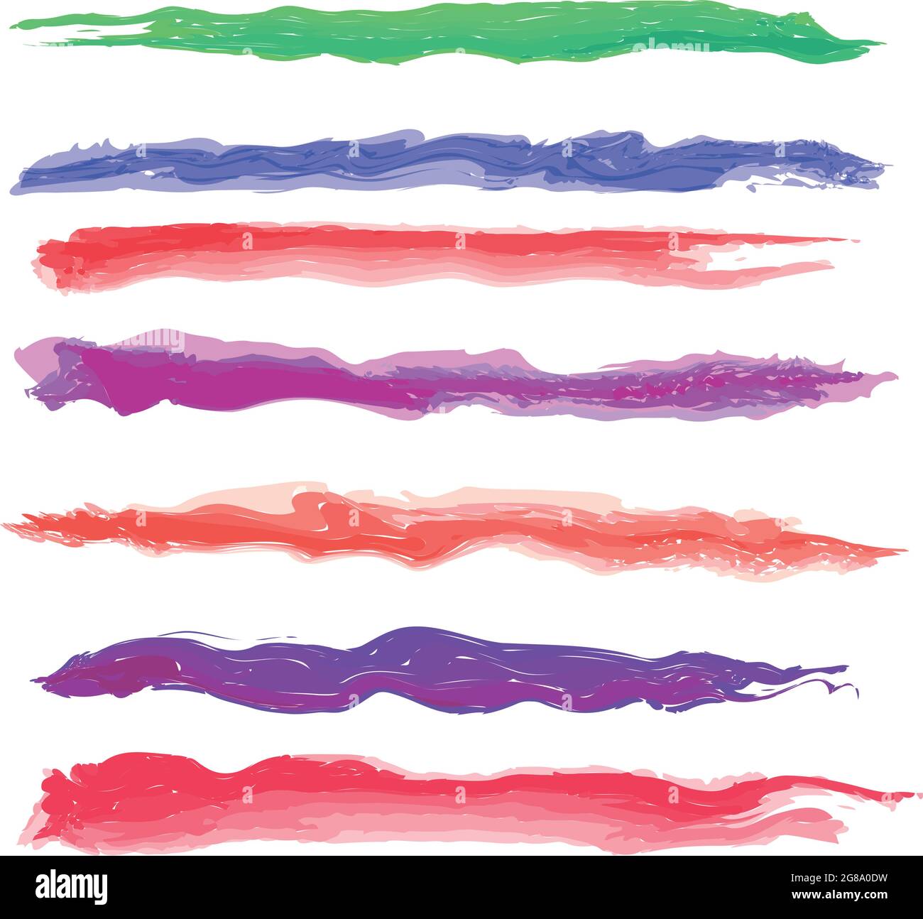 Various strokes of color paint on white background - Vector ...