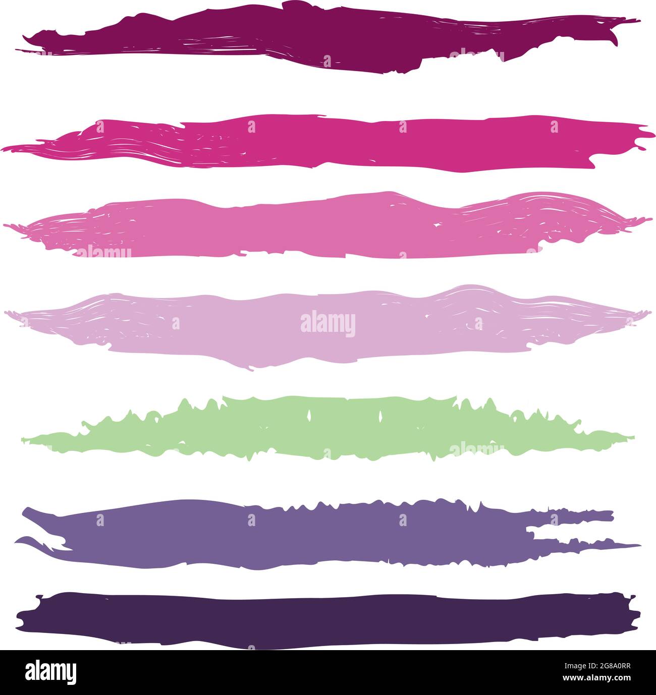 Various strokes of color paint on white background - Vector ...