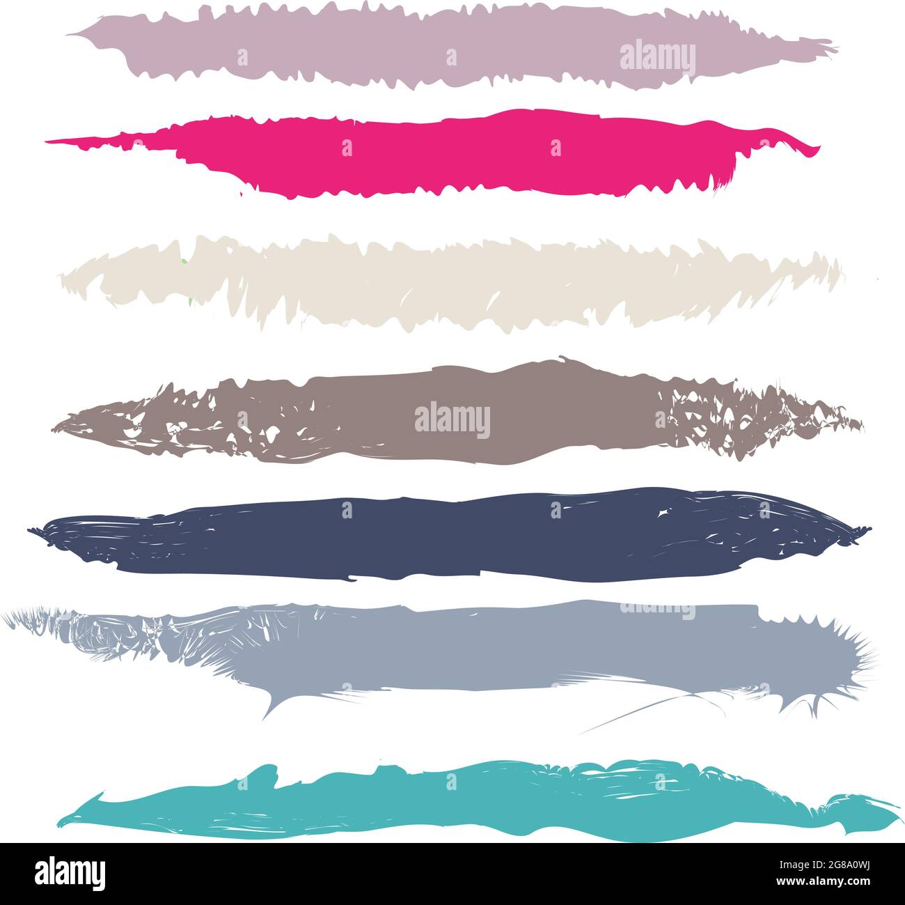 Various strokes of color paint on white background - Vector ...