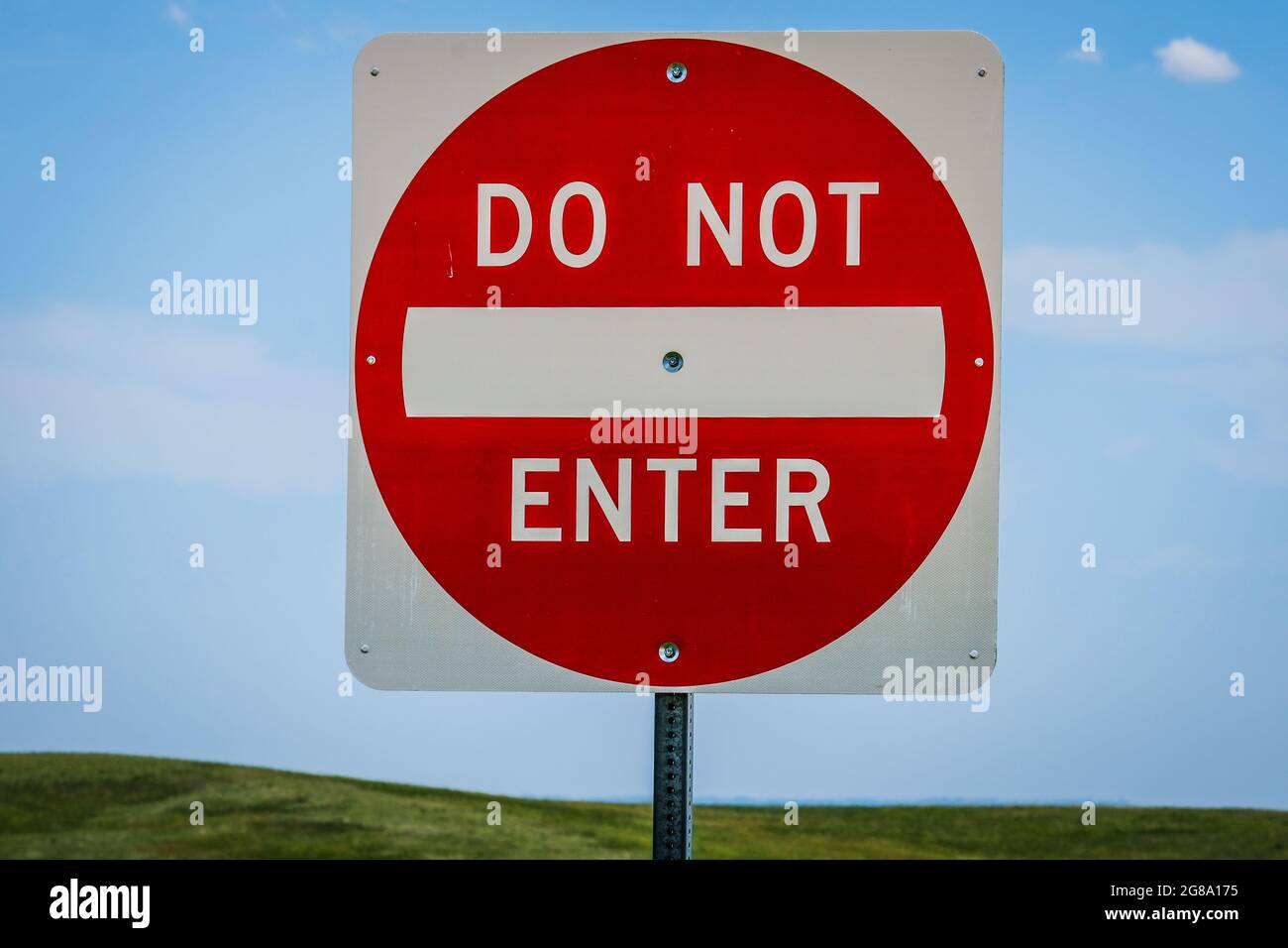 Do Not Enter signs, US Interstate 90, South Dakota, USA Stock Photo - Alamy