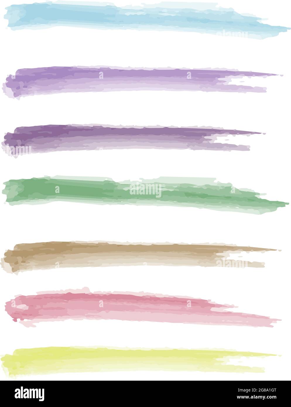 Various strokes of color paint on white background - Vector ...