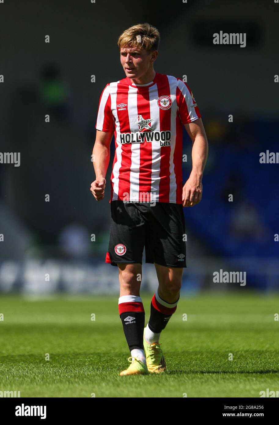 Brentford's Fin Stevens in action during the pre-season friendly match ...