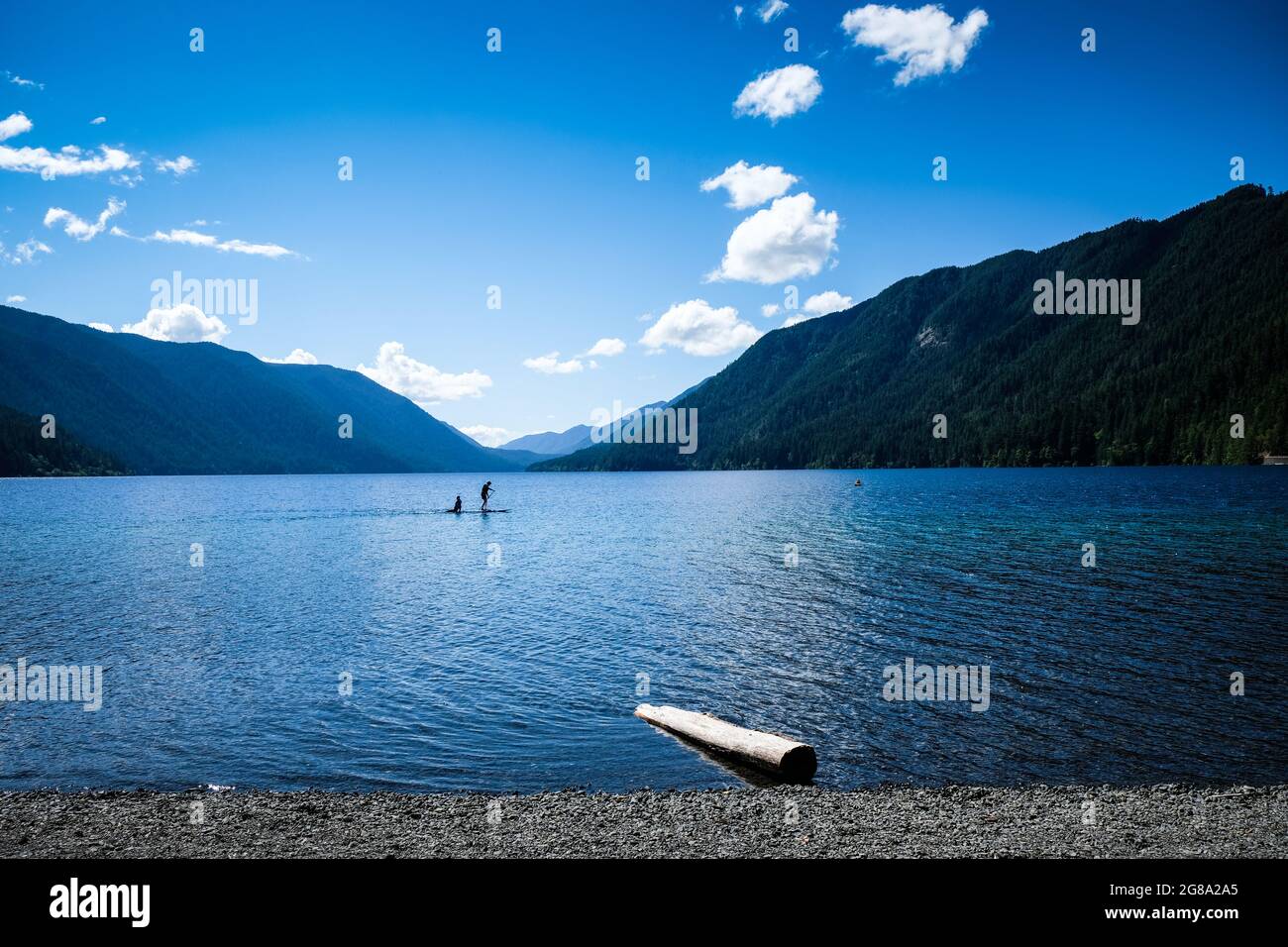 View of Lake Crescent at Lake Crescent Lodge, Washington State, Olympic ...