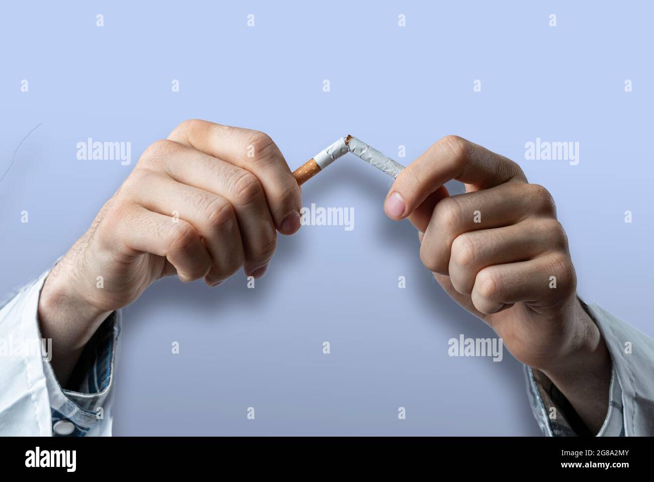 tobacco addiction concept, quit and stop nicotine smoking, hand braking ...