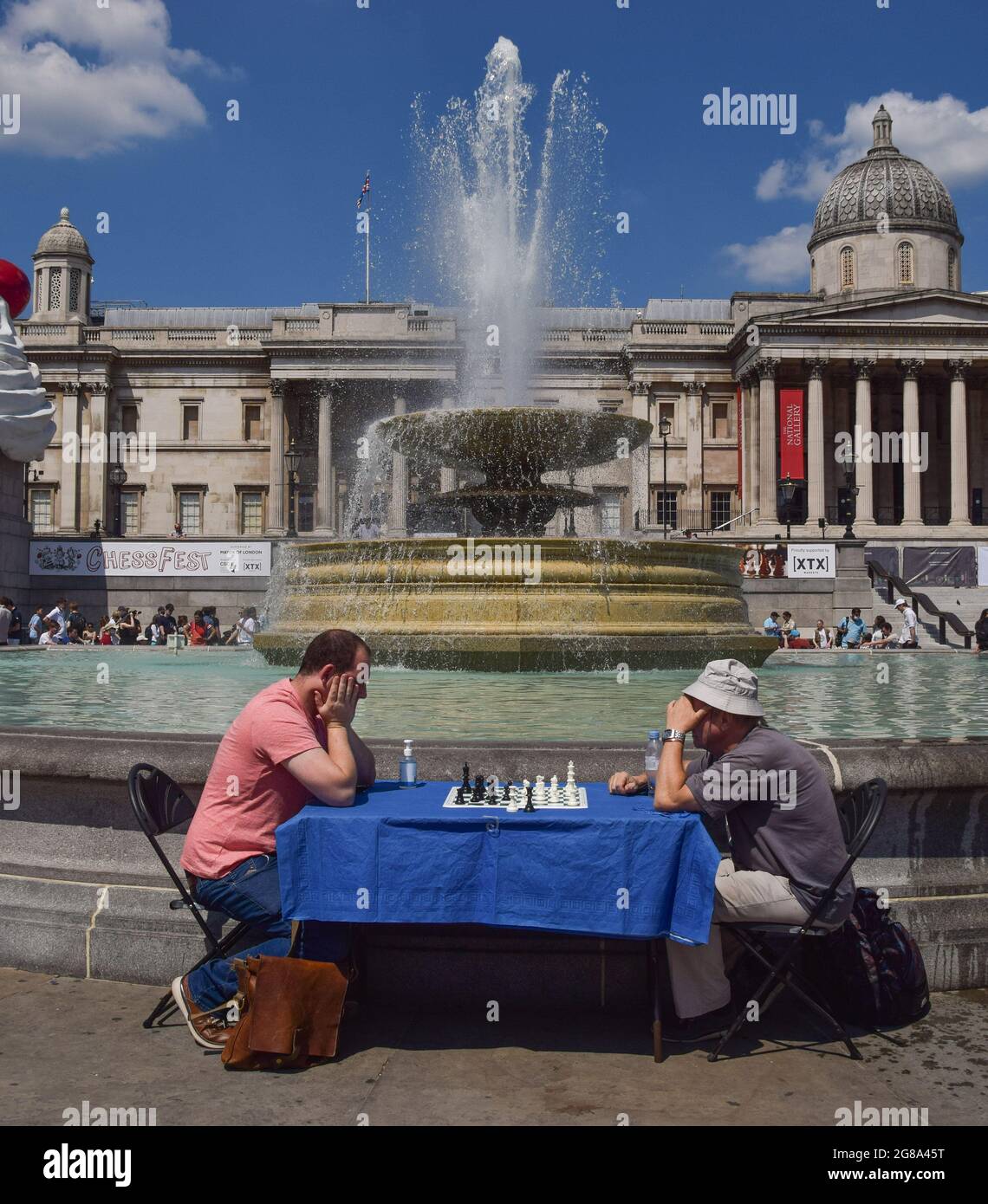 London, United Kingdom. 18th July 2021. A pair of chess players ...