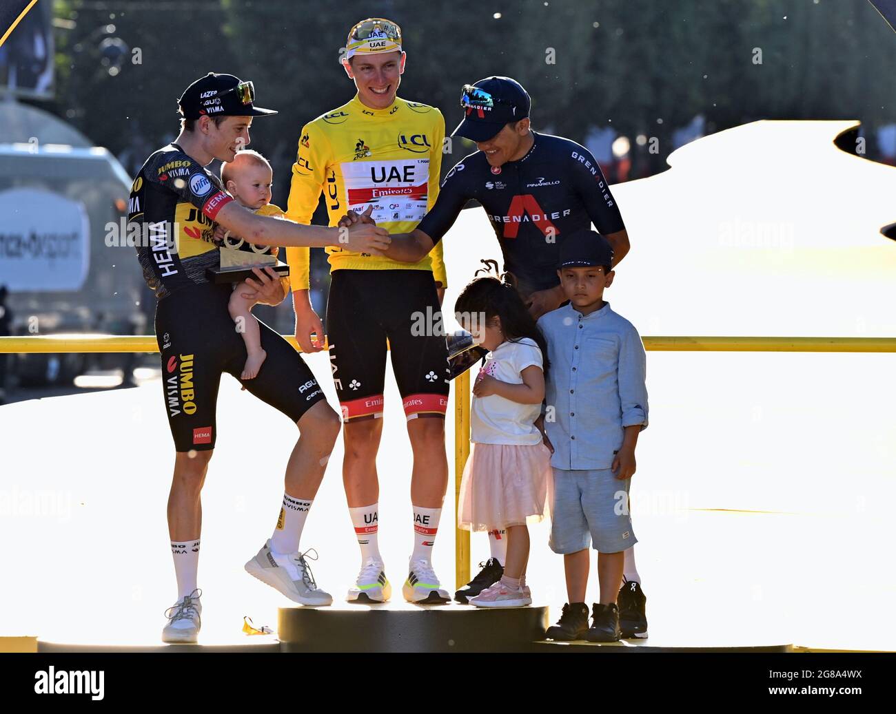 second place Danish Jonas Vinegaard of Team Jumbo-Visma, winner ...