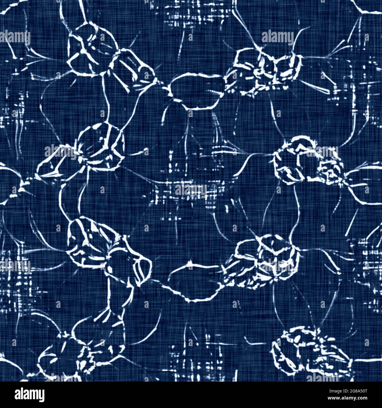 Acid wash blue jean effect texture with decorative linen mottled ...