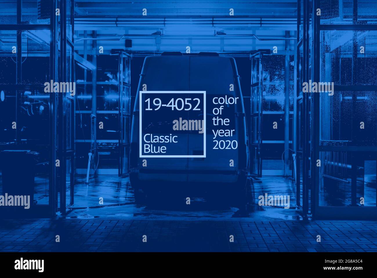 night public city car wash, cleaning the dirty cars, color of the 2020 ...