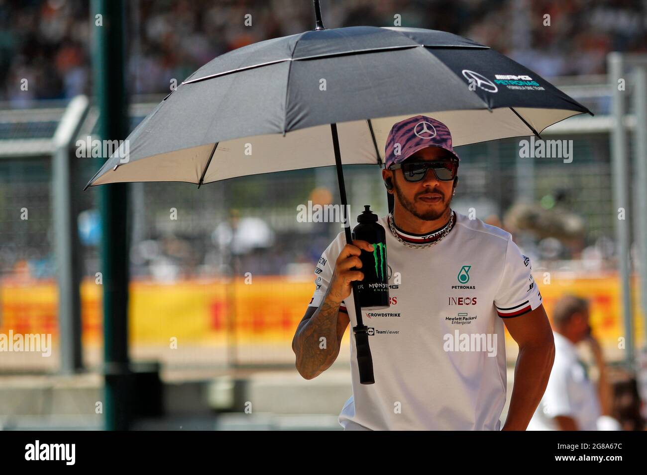 Silverstone, UK. 18th July, 2021. Lewis Hamilton (GBR) Mercedes AMG F1 ...