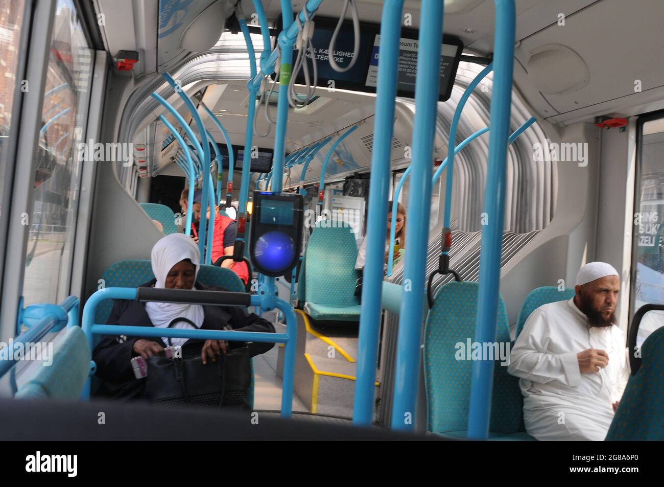 Copenhagen, Denmark.18 July 2021, Public bus transport system in danish ...