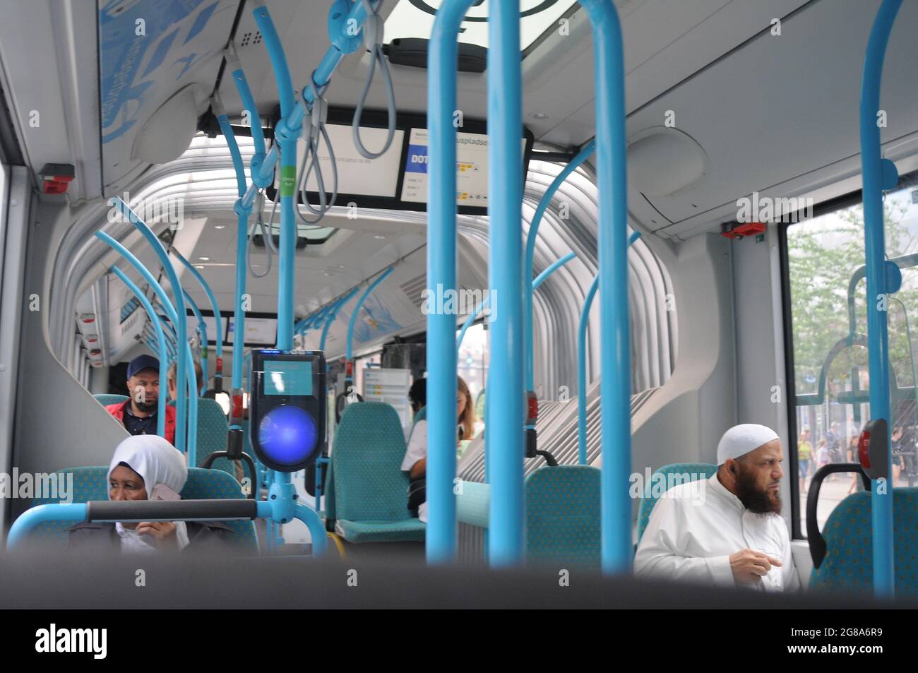 Copenhagen, Denmark.18 July 2021, Public bus transport system in danish ...