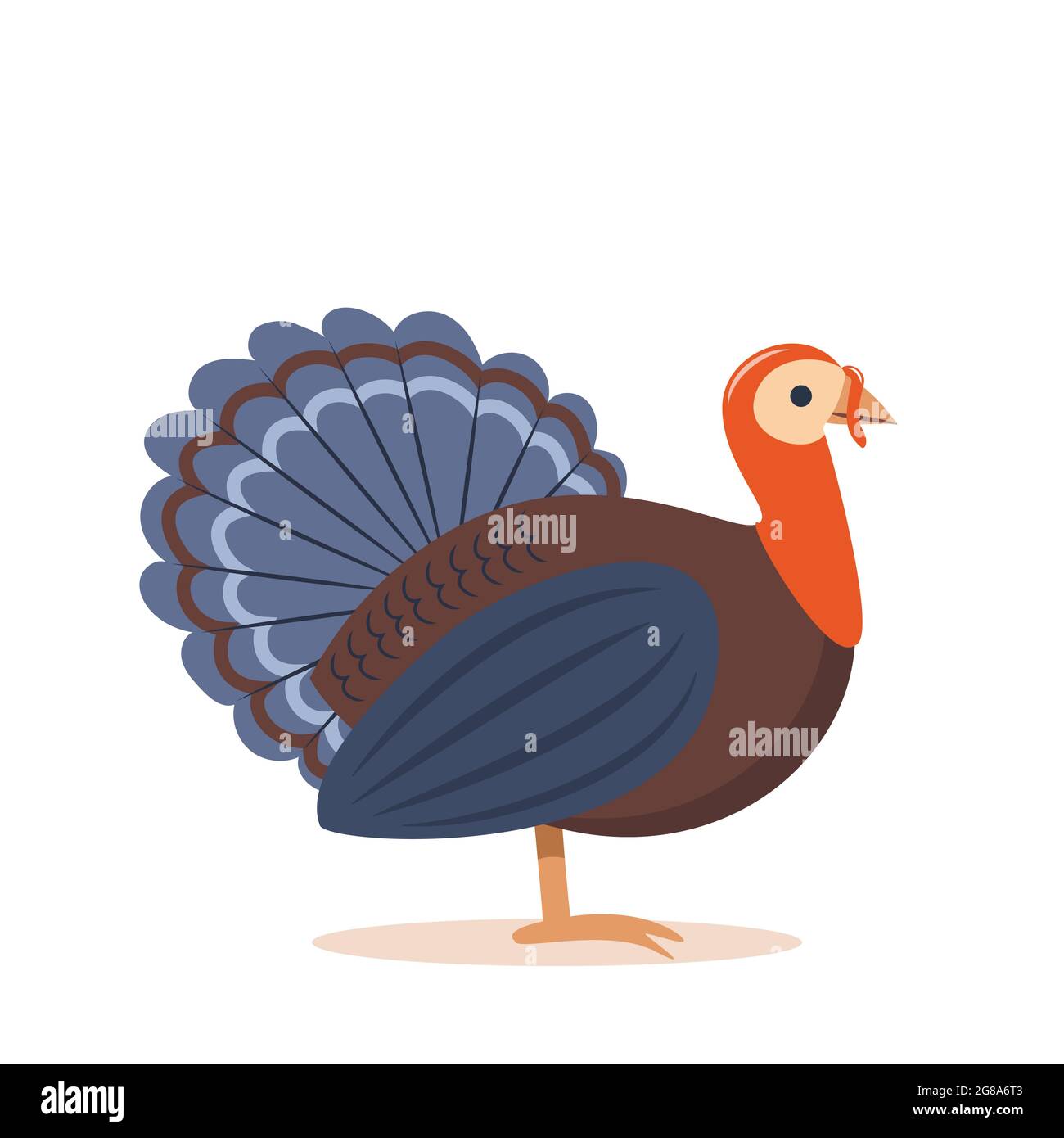 Turkey, bird. Concept design of farm animals - Turkey side view profile ...