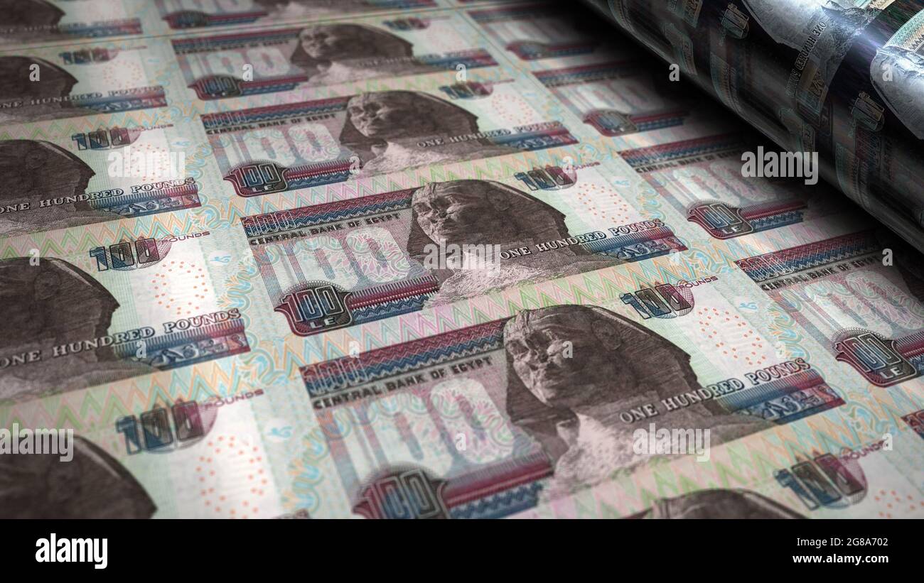 Egyptian Pound money pack 3d illustration. EGP banknote printing ...