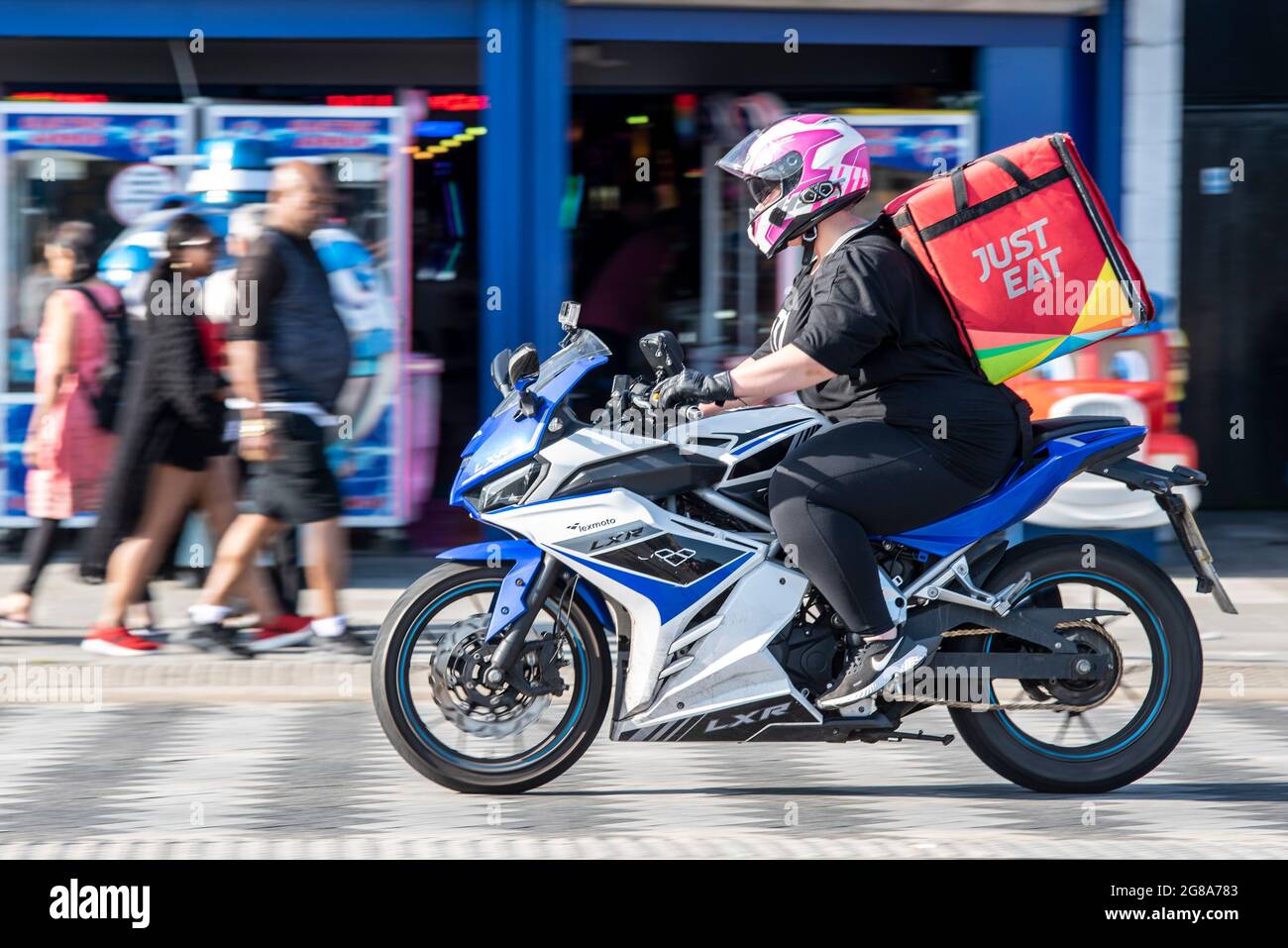 Motorcycle courier hi-res stock photography and images - Alamy