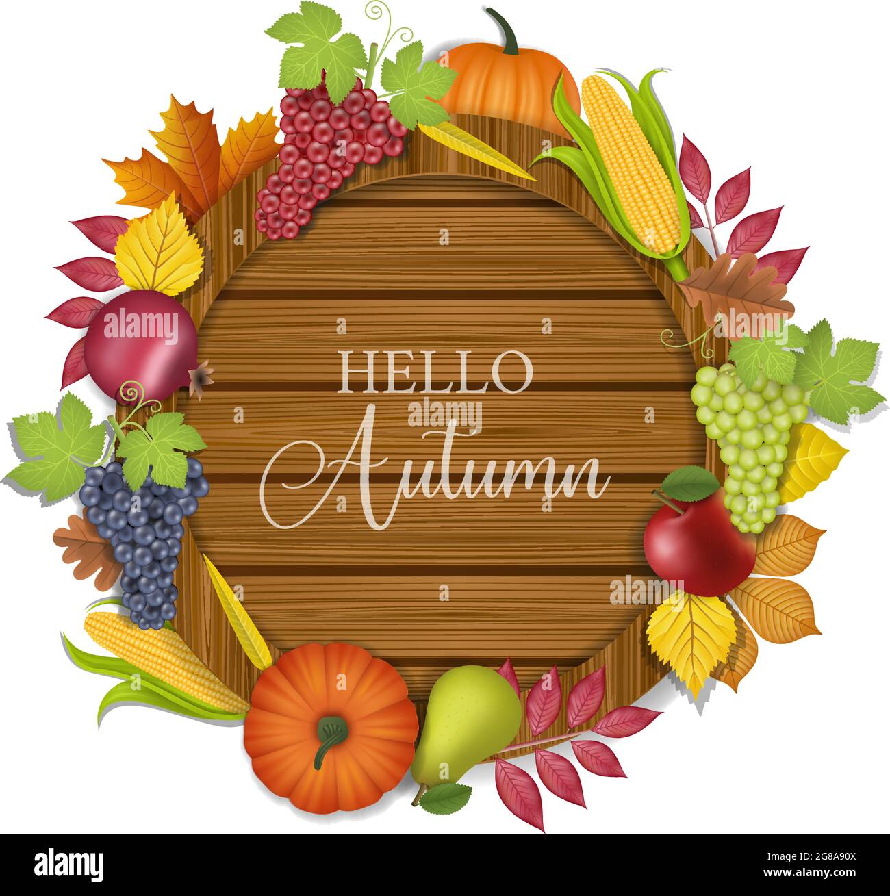 Autumn maple leaves apple Stock Vector Images - Alamy