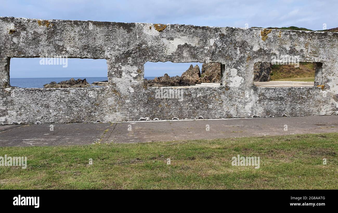 Derelict outdoor swimming pool at Tarlair, Banff, Scotland Stock Photo ...