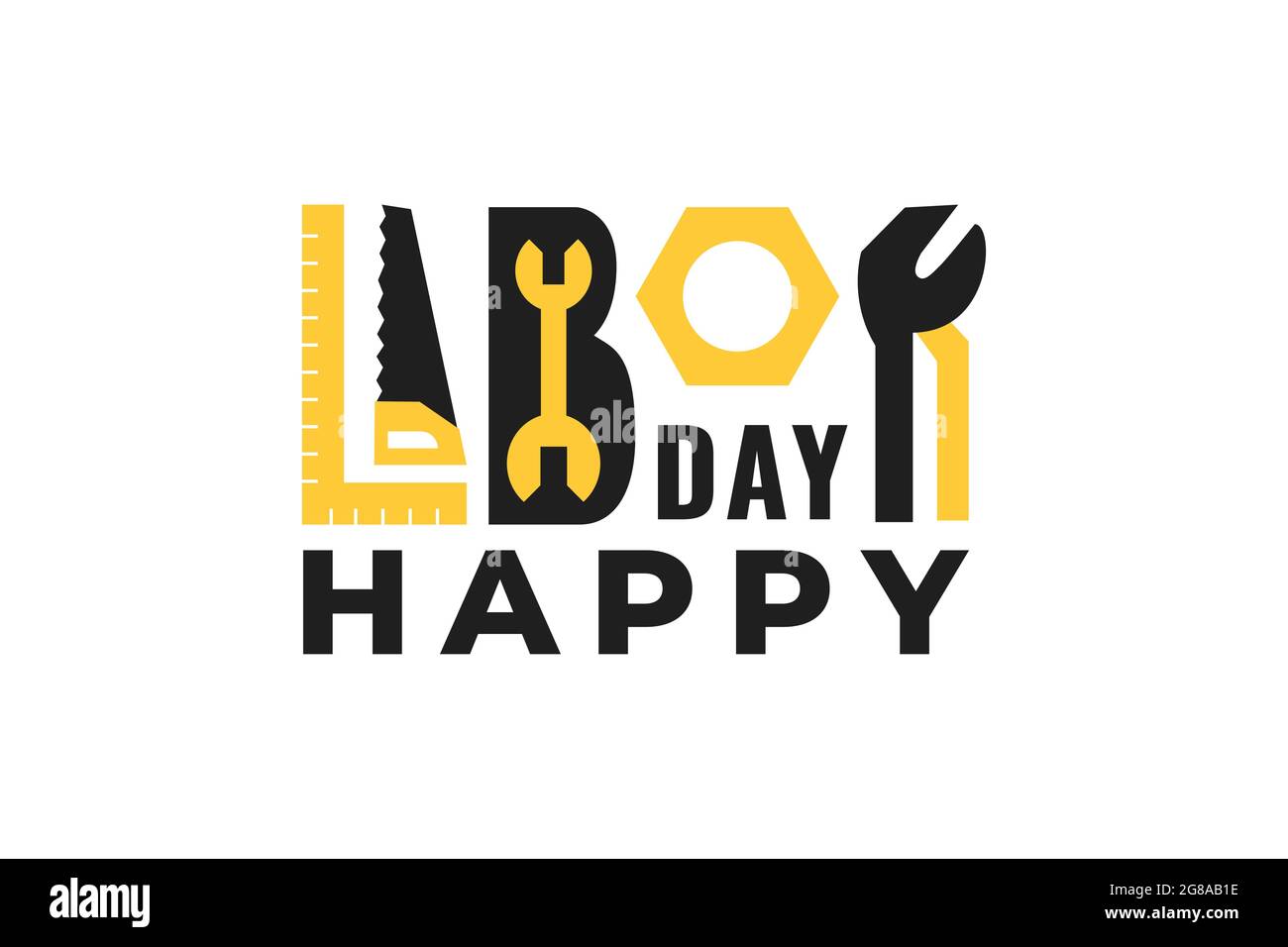 Labor Day text. Vector typography illustration for USA Labor Day ...